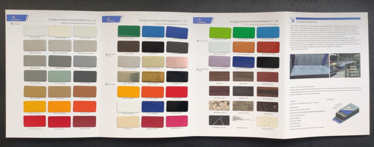 Aluminum Composite Panel Color Chart ACP Panel Sample Card